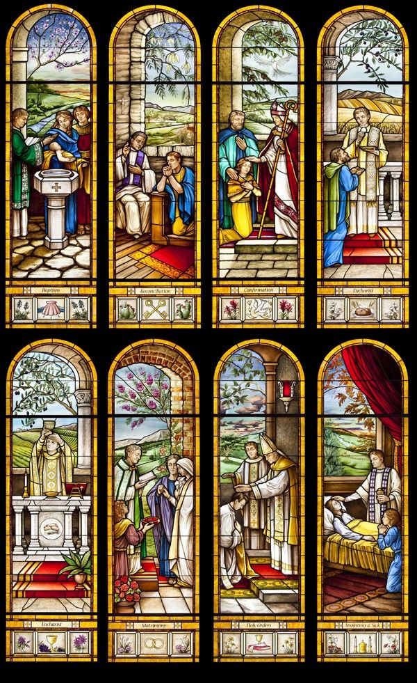 Sacraments – stained glass – Reflections on the Sacred Liturgy